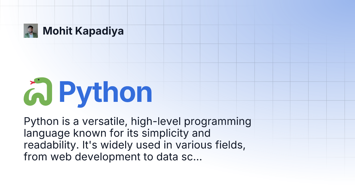 🐍 Python | Mohit Kapadiya
